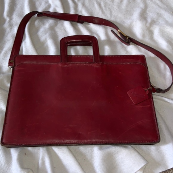 Schlesinger brothers | Bags | Burgundy Vintage Leather Briefcase Early ...
